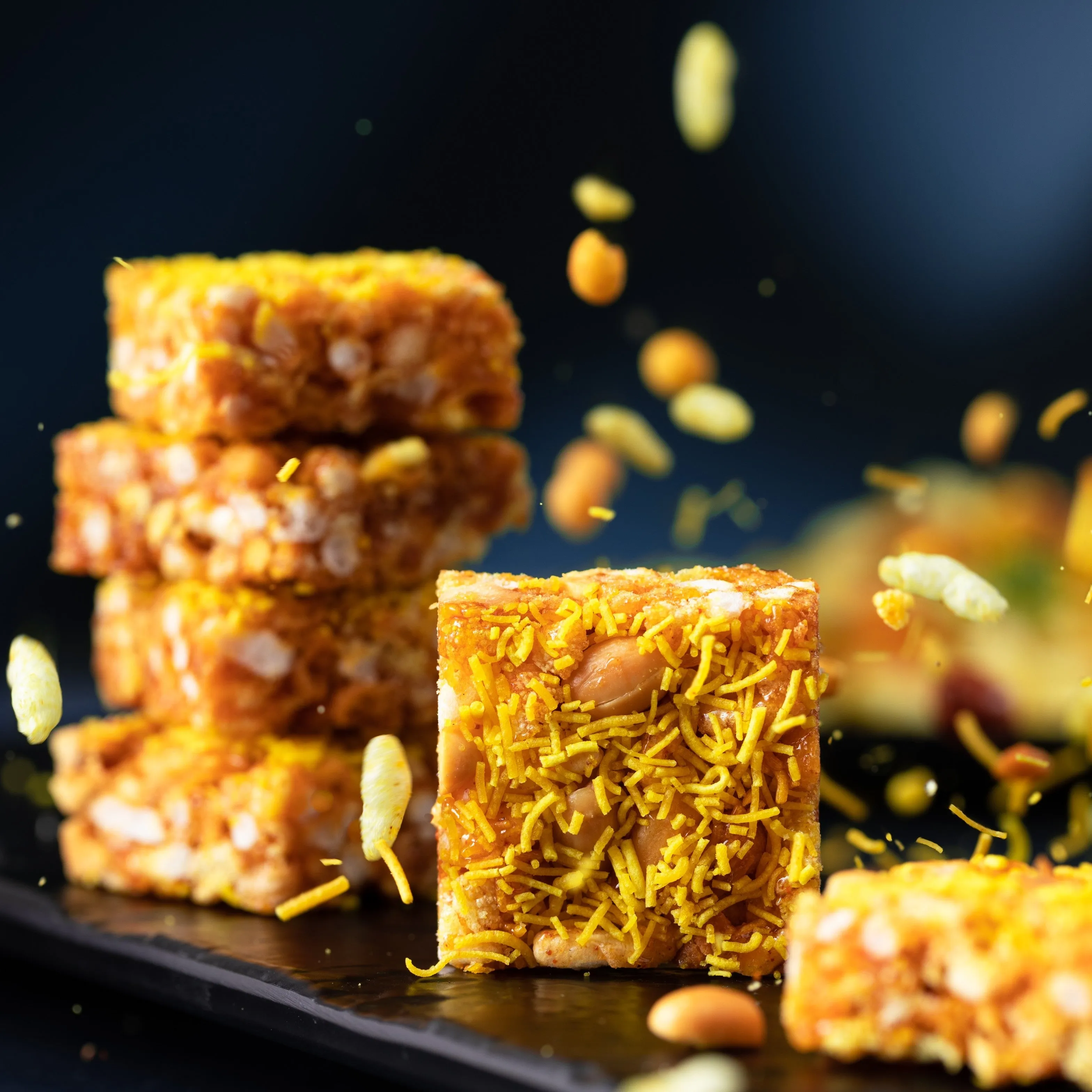 Almond House Bhel squares
