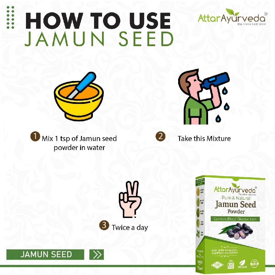 Attar Ayurveda Jamun Seed Powder for Diabetes