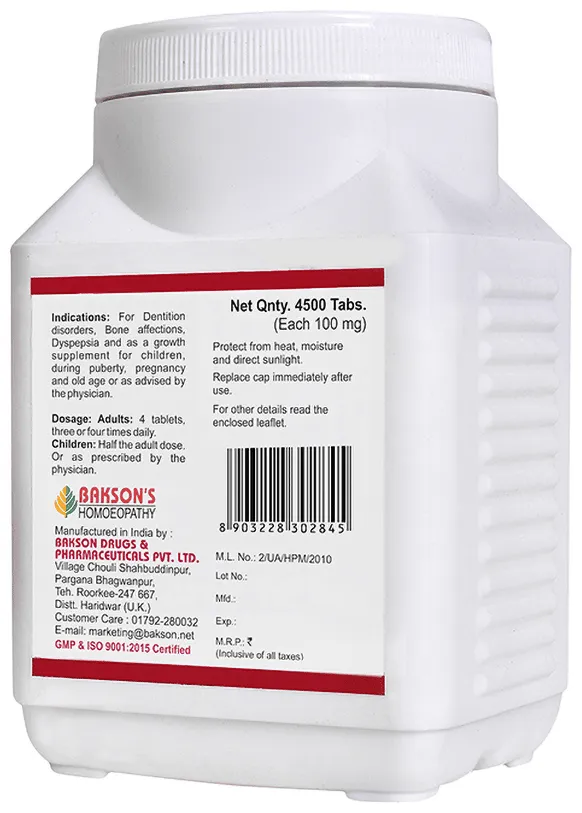 Bakson's Homoeopathy Calcarea Phosphorica Biochemic Tablet