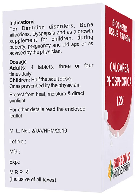 Bakson's Homoeopathy Calcarea Phosphorica Biochemic Tablet