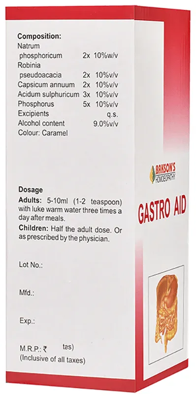 Bakson's Homoeopathy Gastro Aid Syrup | The Desi Food