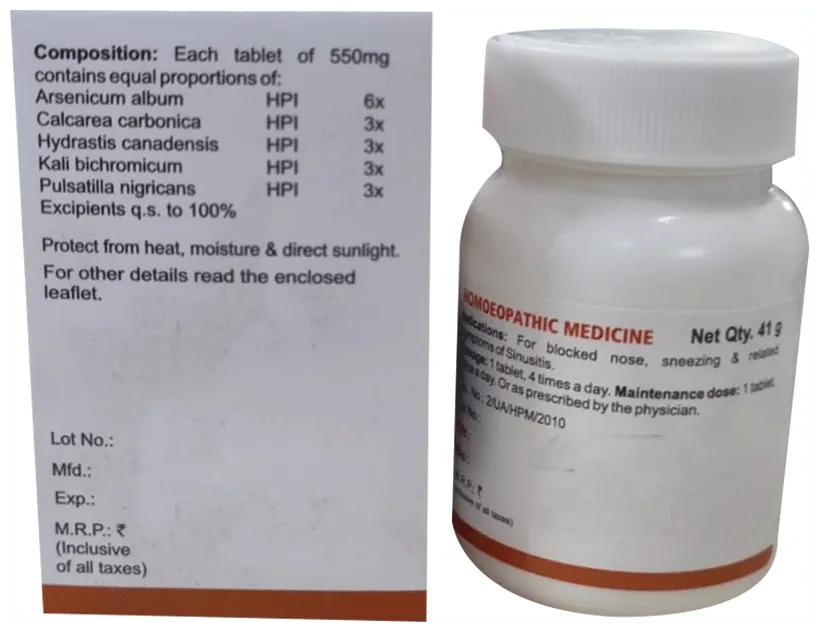 Bakson's Homoeopathy Sinus Aid Tablet
