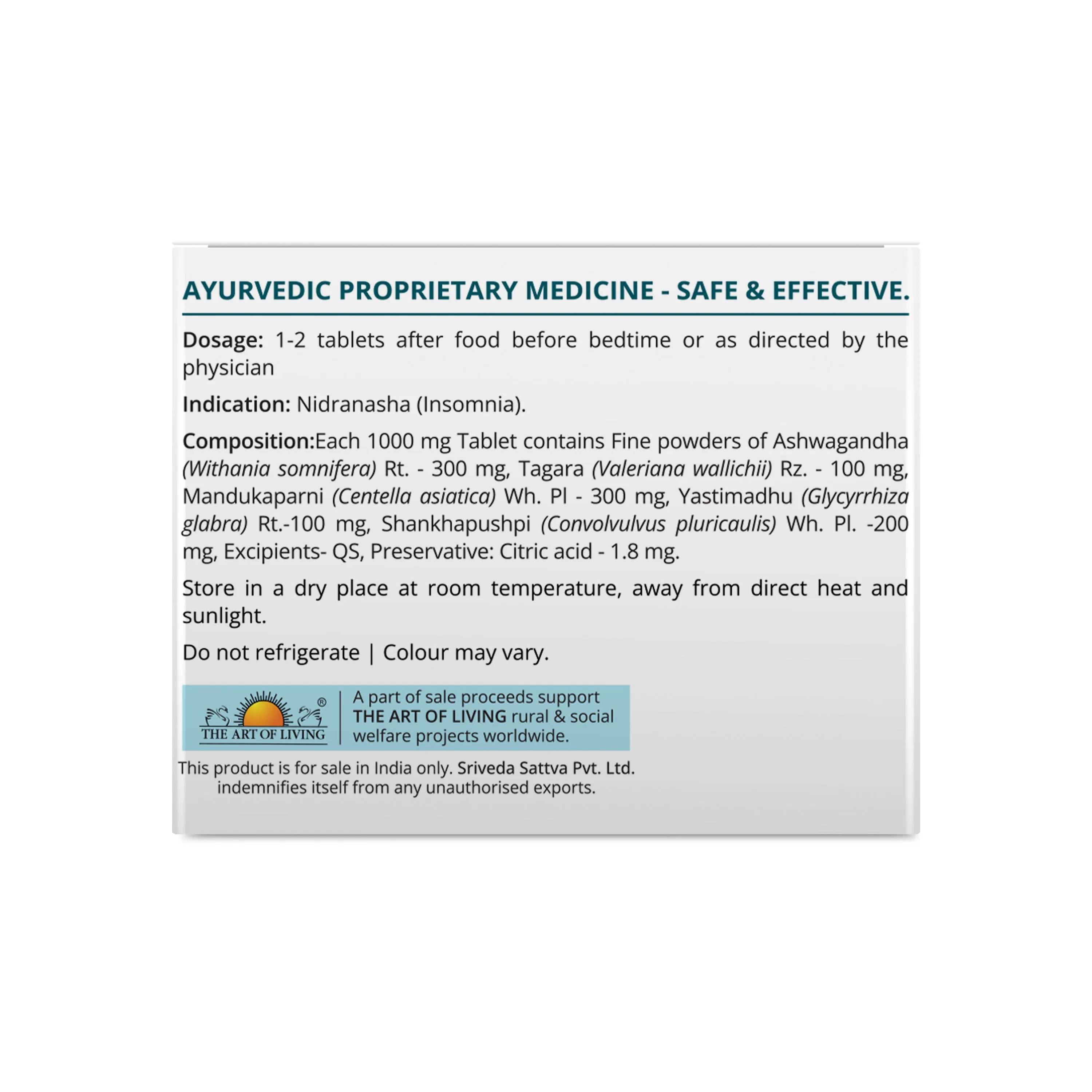 Sri Sri Tattva Deep-Slp Tablets