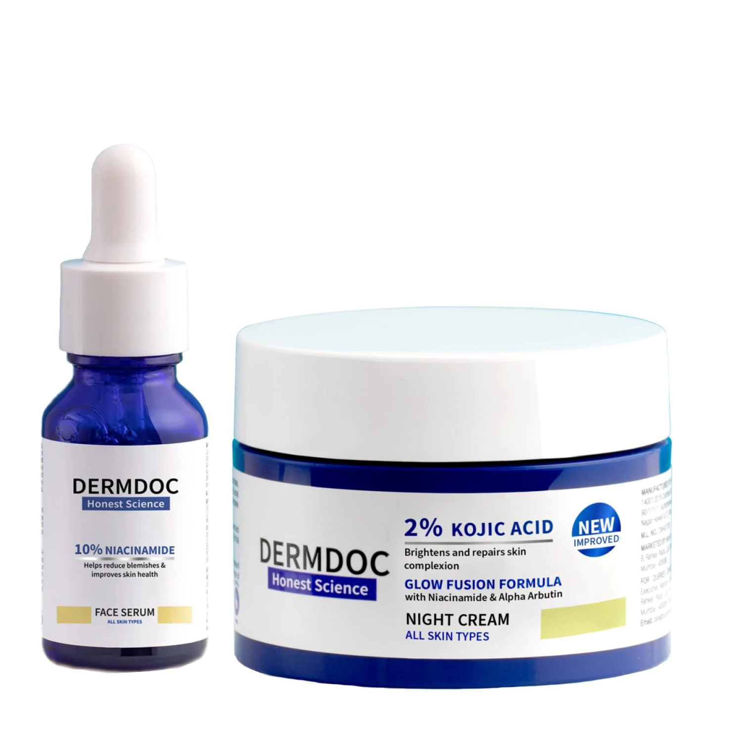 Dermdoc 10% Niacinamide Face Serum (15ml) & 2% Kojic Acid Night Cream ...