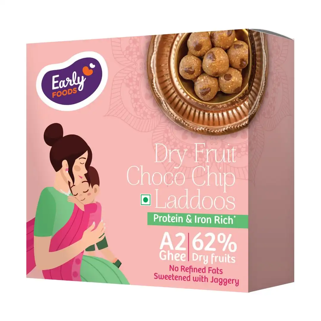 Early Foods Dry Fruit Choco Chip Laddoo - A2 Ghee
