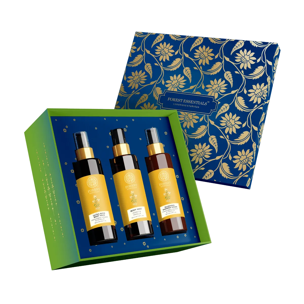 Forest Essentials Brilliance Hydrating Body Care Gift Set | The Desi Food
