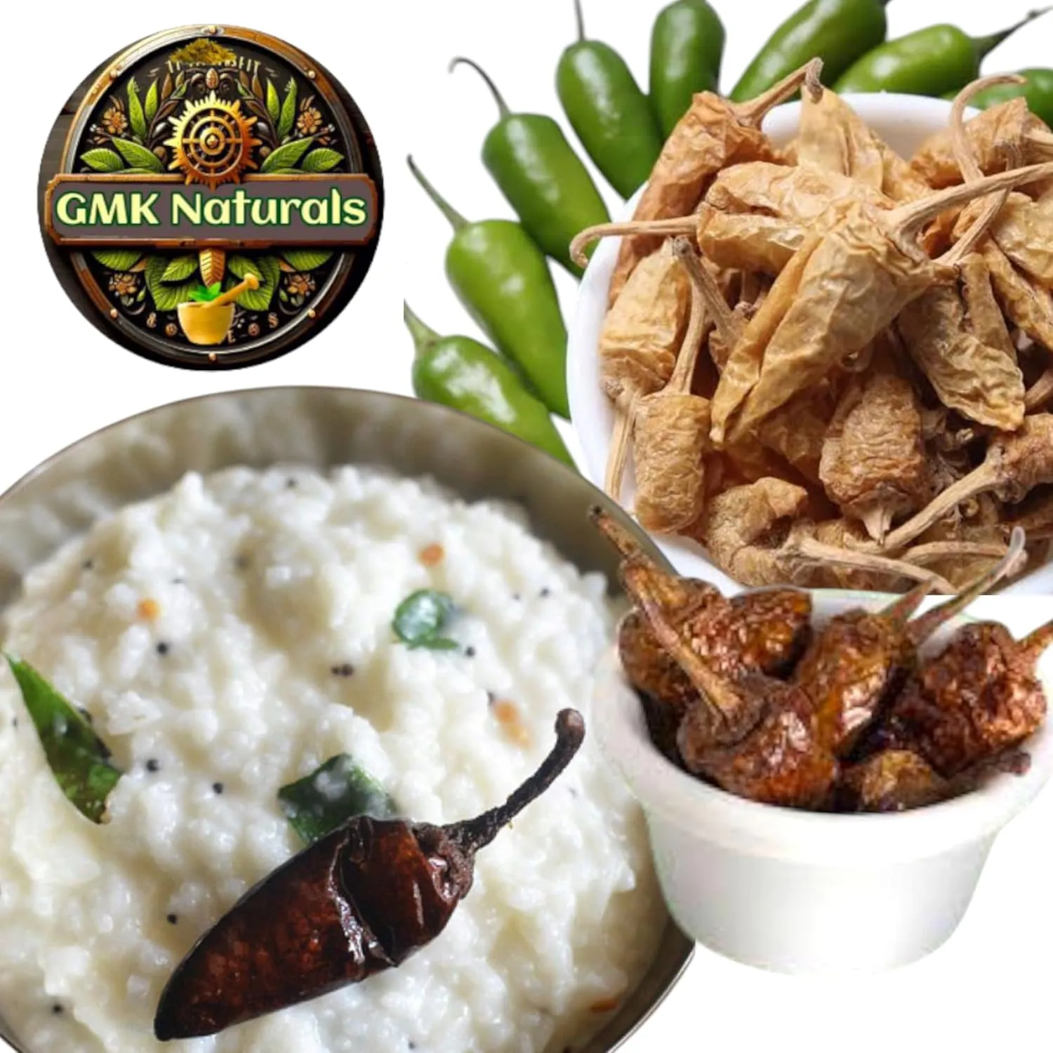 GMK Naturals Curd Dip Sun Dry Chilly (Mor Milagai Vathal)