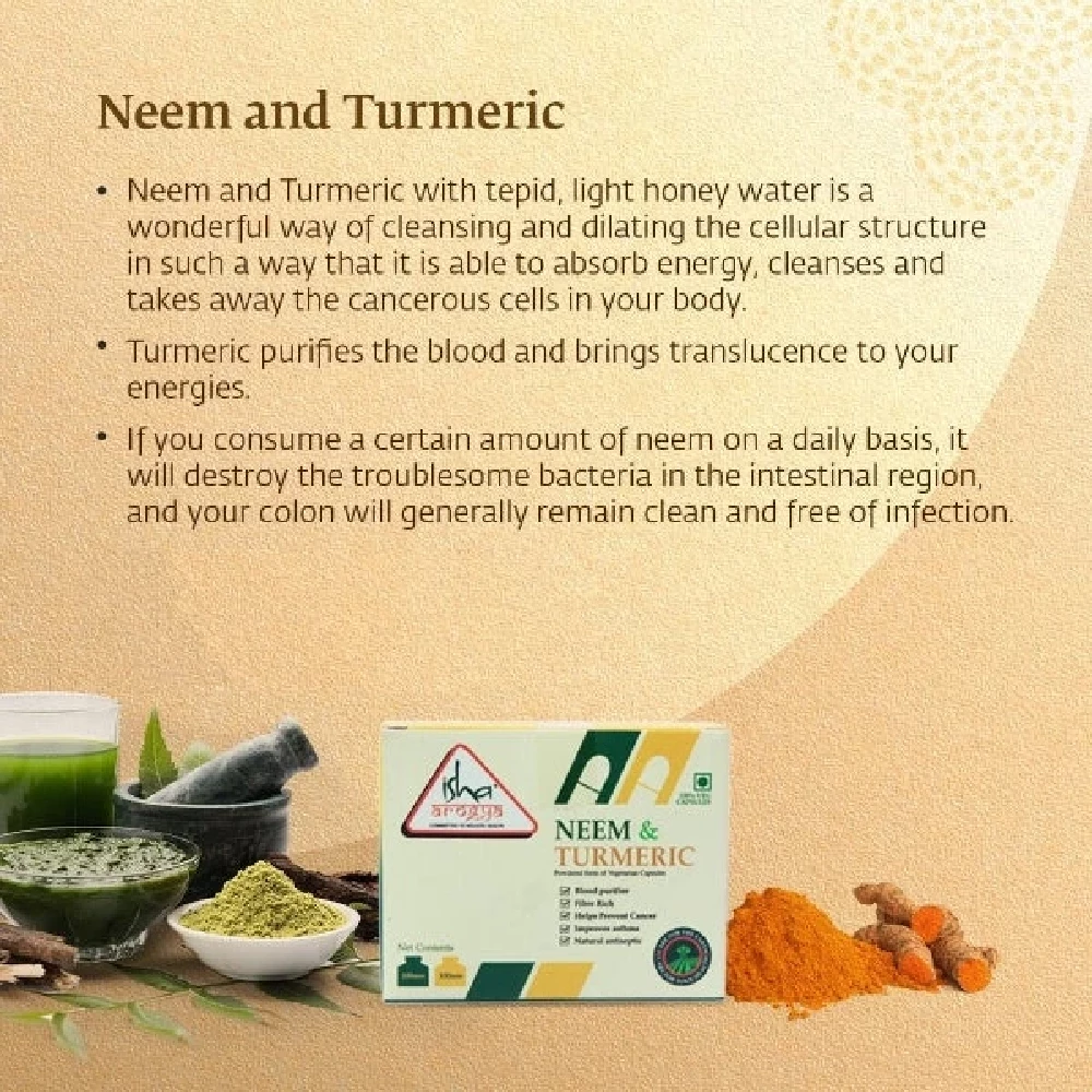 Buy Isha Life Neem And Turmeric Capsules | Build Immunity