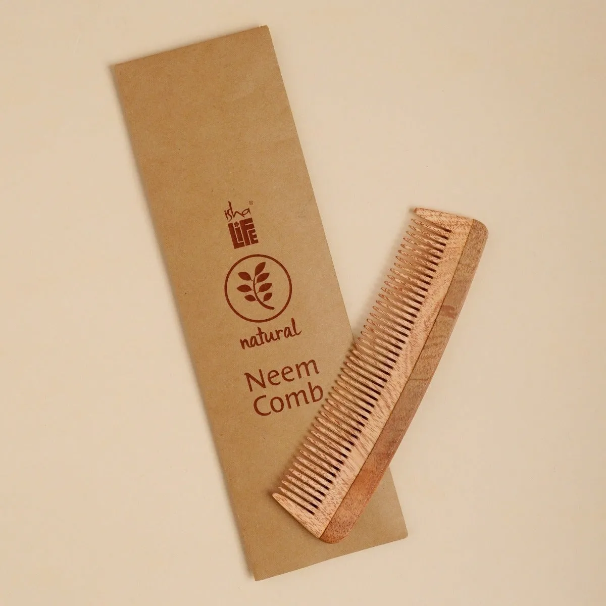 Isha Life Handmade Neem Wood Comb Single teeth