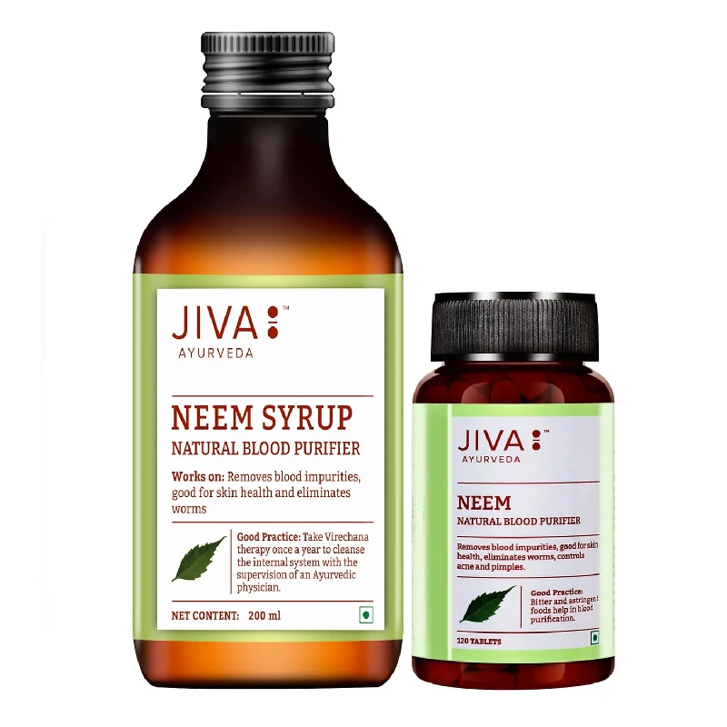 Jiva Ayurveda Neem Tablet 120 & Neem Syrup (200 ml)