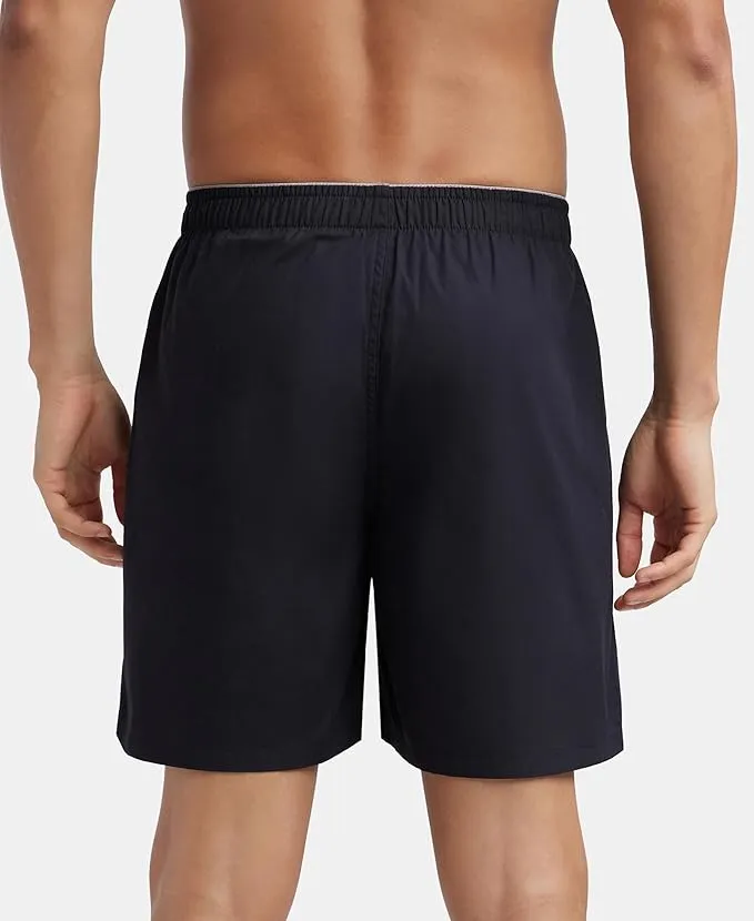 Jockey MC10 Men's Super Combed Mercerized Cotton Boxer Shorts - Black