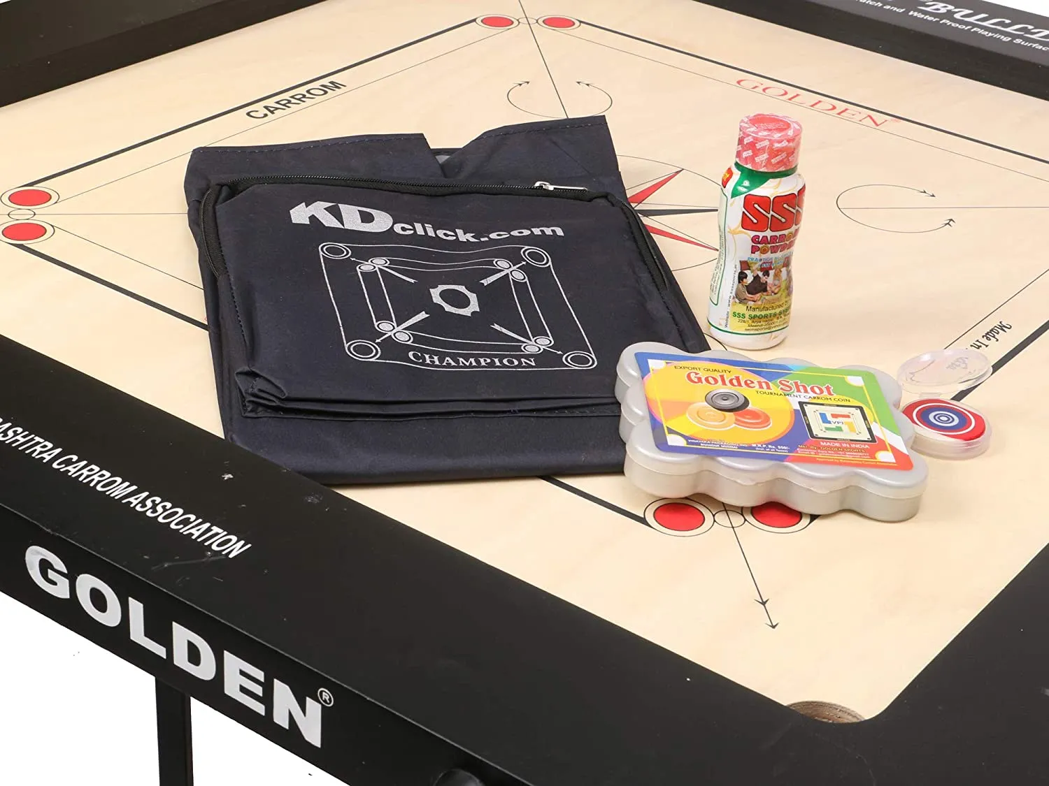 KD Sports Golden Carrom Board Game Board Bulldog Ply Wood Board With ...