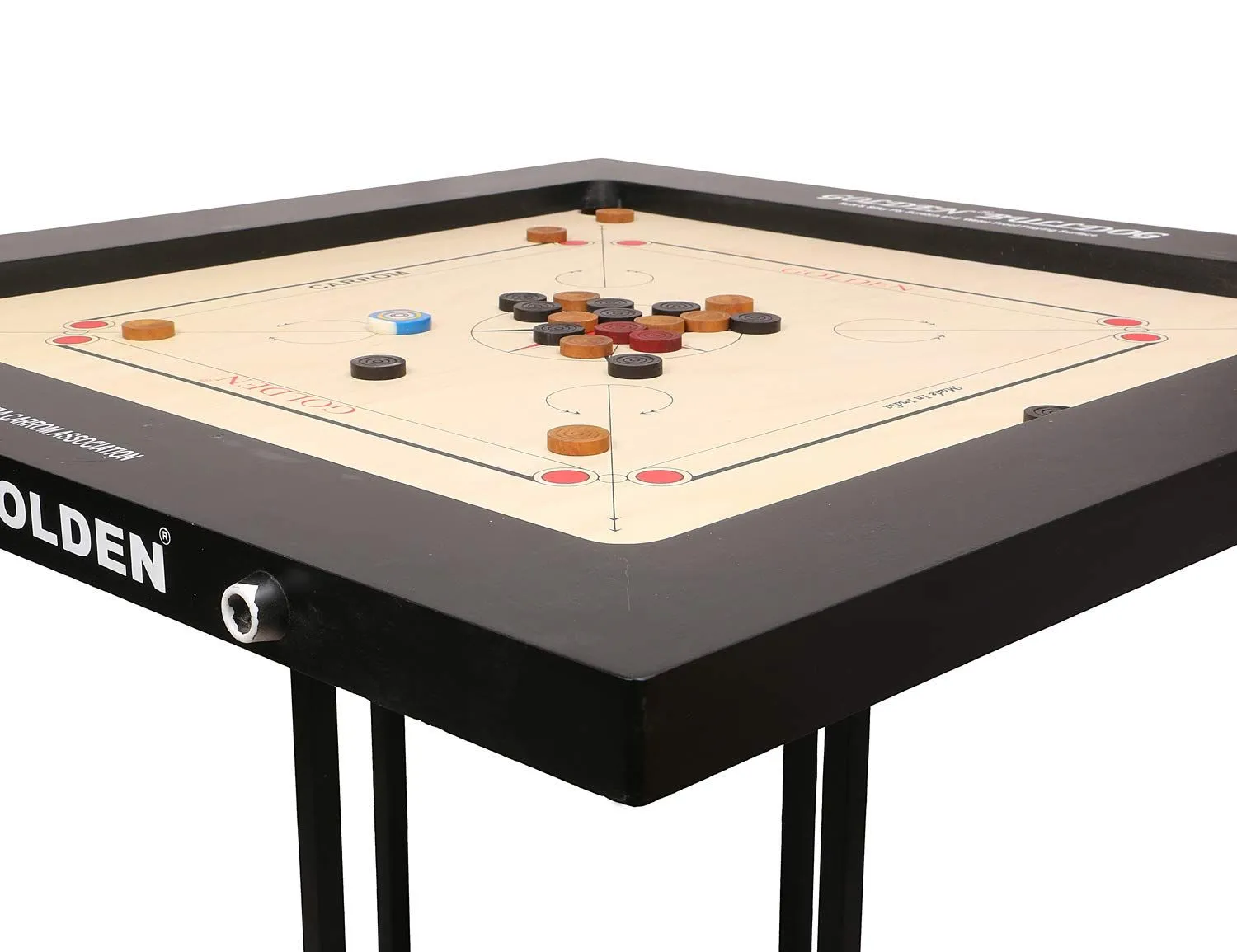 KD Sports Golden Carrom Board Game Board Jumbo Ply Wood Board With Coin ...