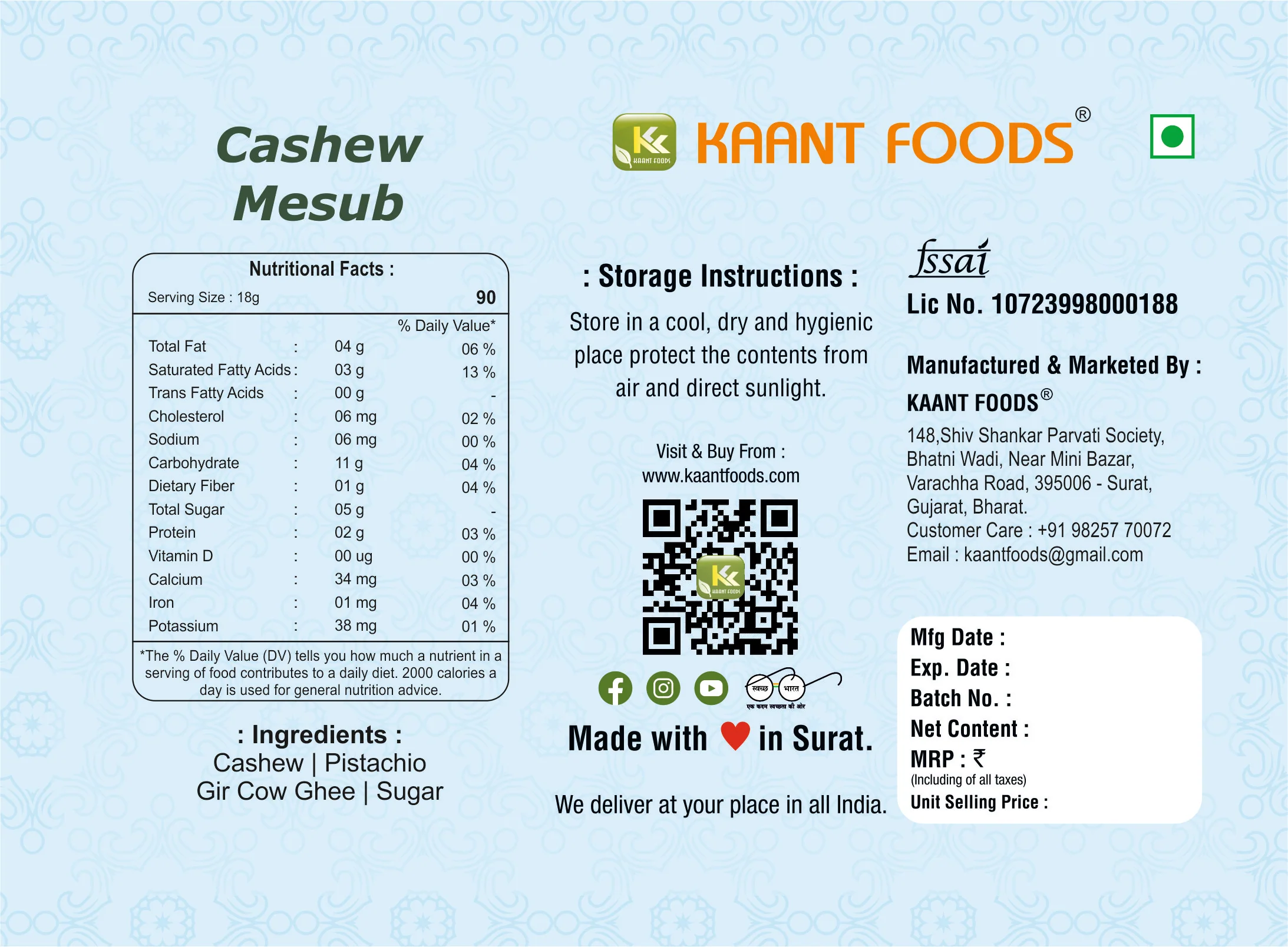 Kaant Foods Cashew Mesub