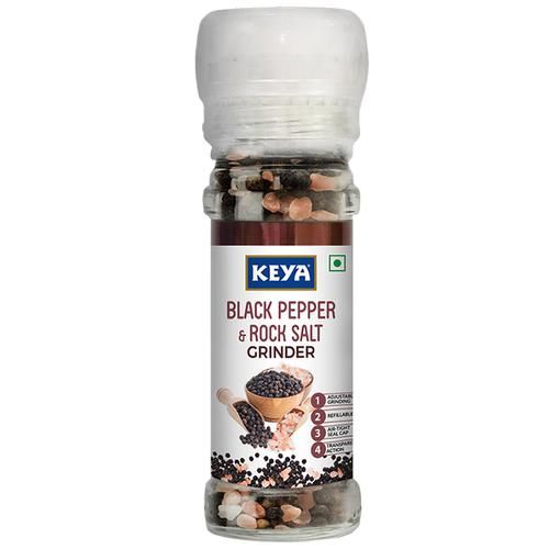 Keya Black Pepper & Rock Salt Grinder