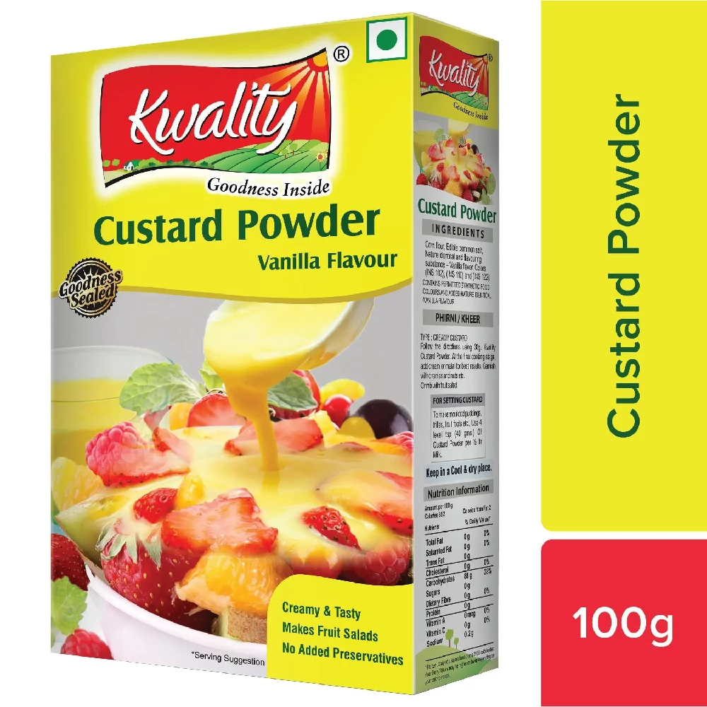 Kwality Custard Powder - Vanilla Flavour--100 g Box