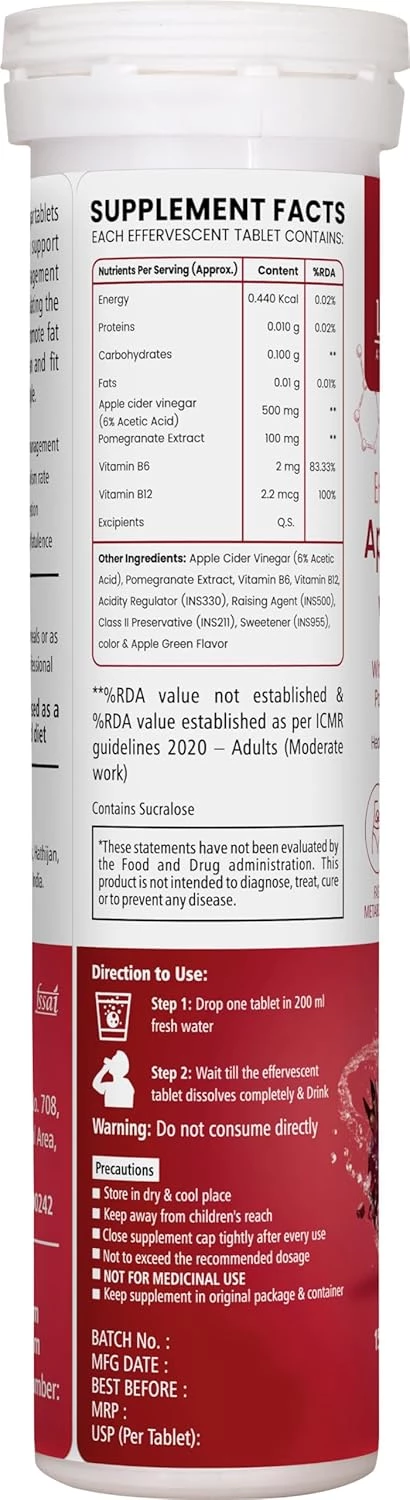 Life Aveda Apple Cider Vinegar Effervescent Tablet