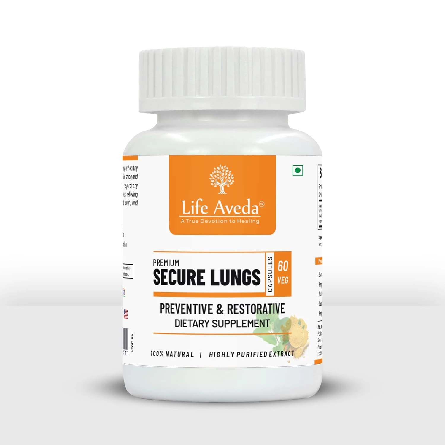 Life Aveda Premium Secure Lungs Veg Capsule