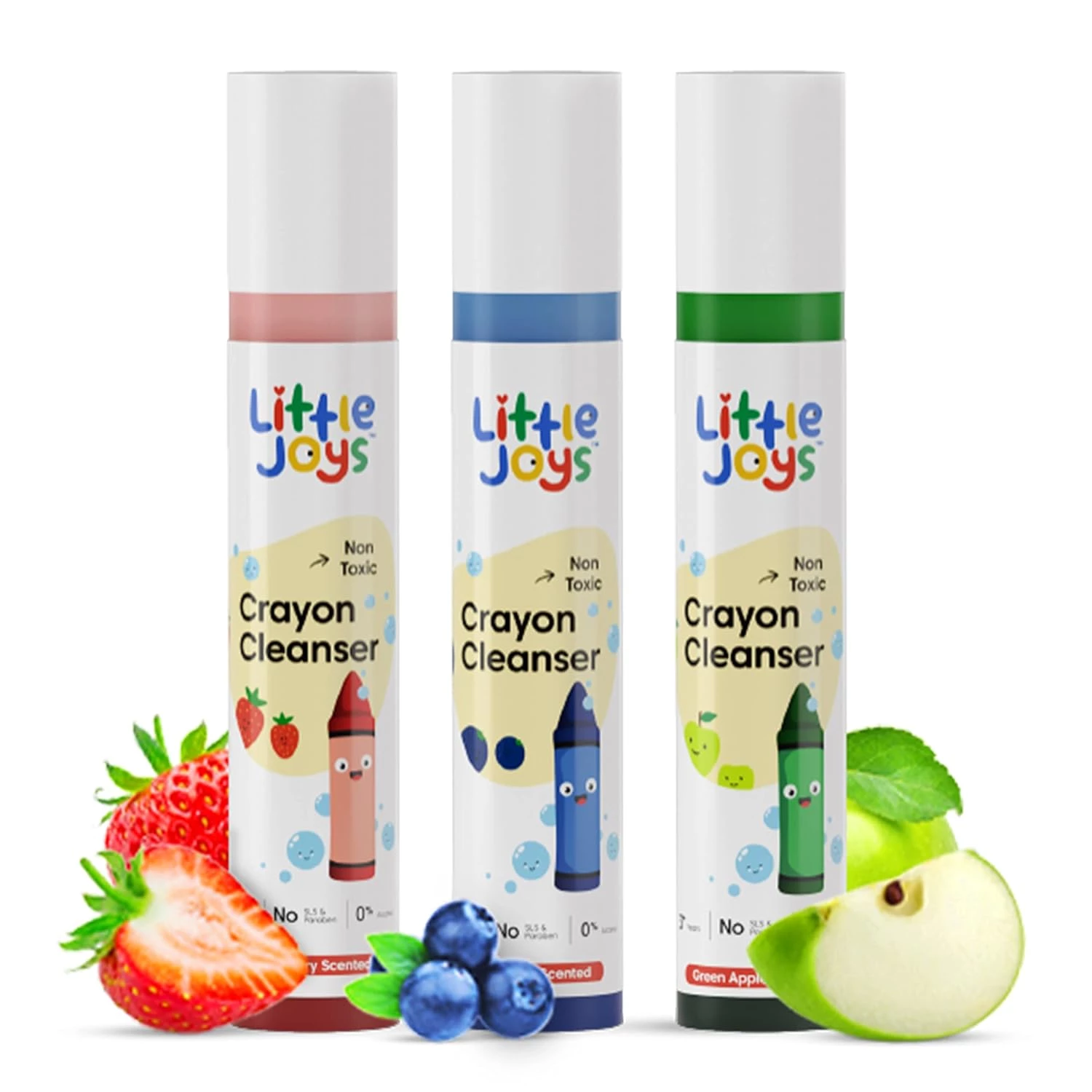 Little Joys Crayon Handwash-Strawberry, Green Apple, Blueberry