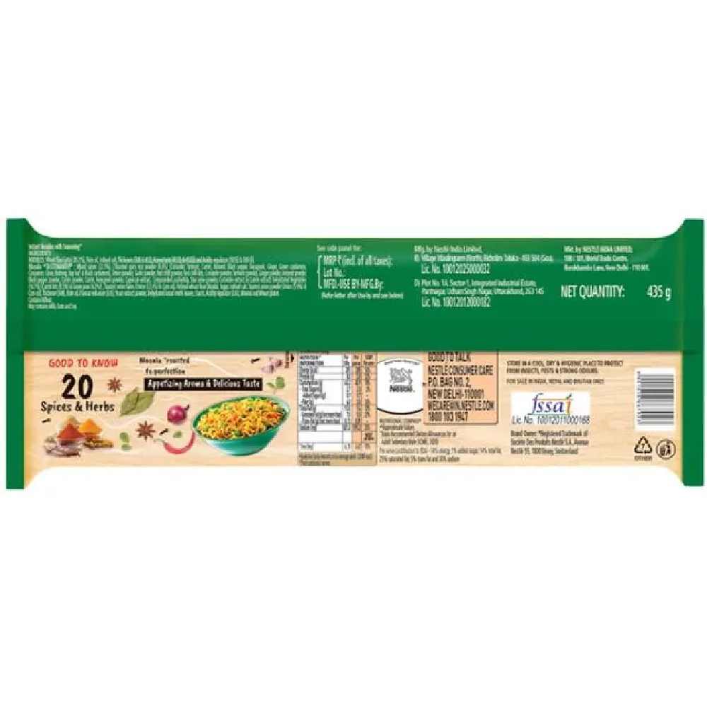 Maggi Nutri-Licious Masala Veg Atta Noodles - Herbs & Spice Blend, Iron ...