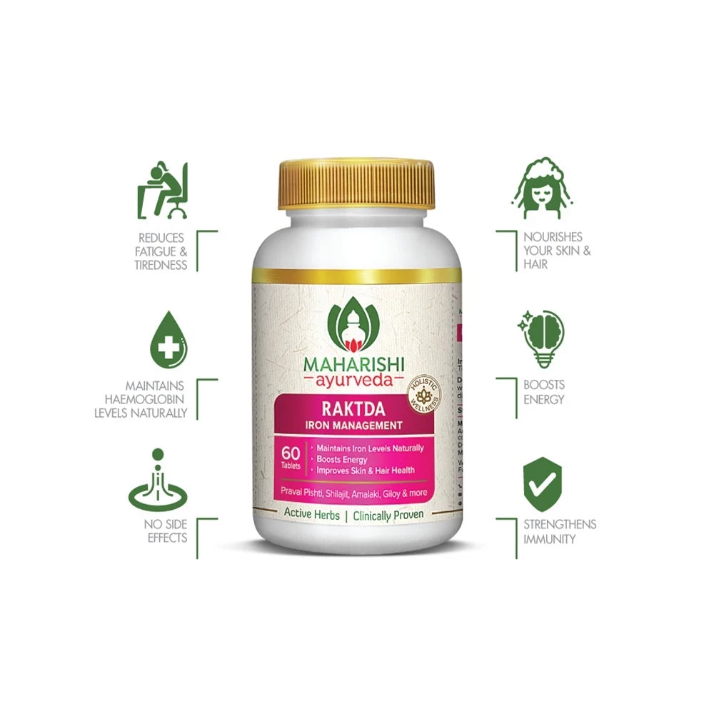Buy Maharishi Ayurveda Raktda Iron Tablets Online | The Desi Food