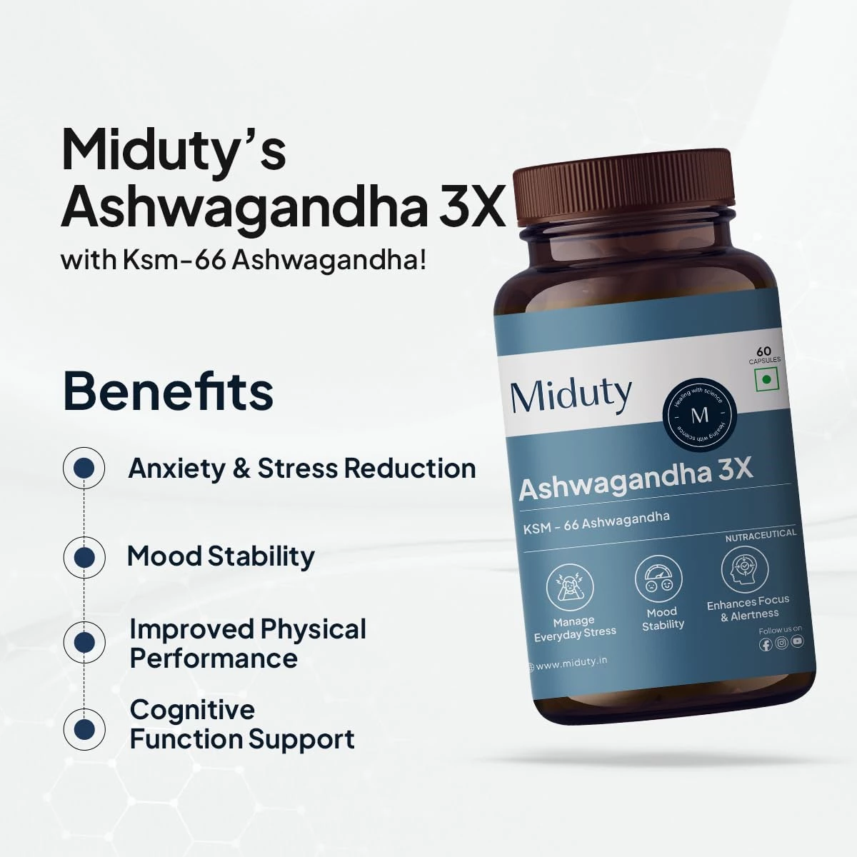 Miduty Ashwagandha 3X Supplement