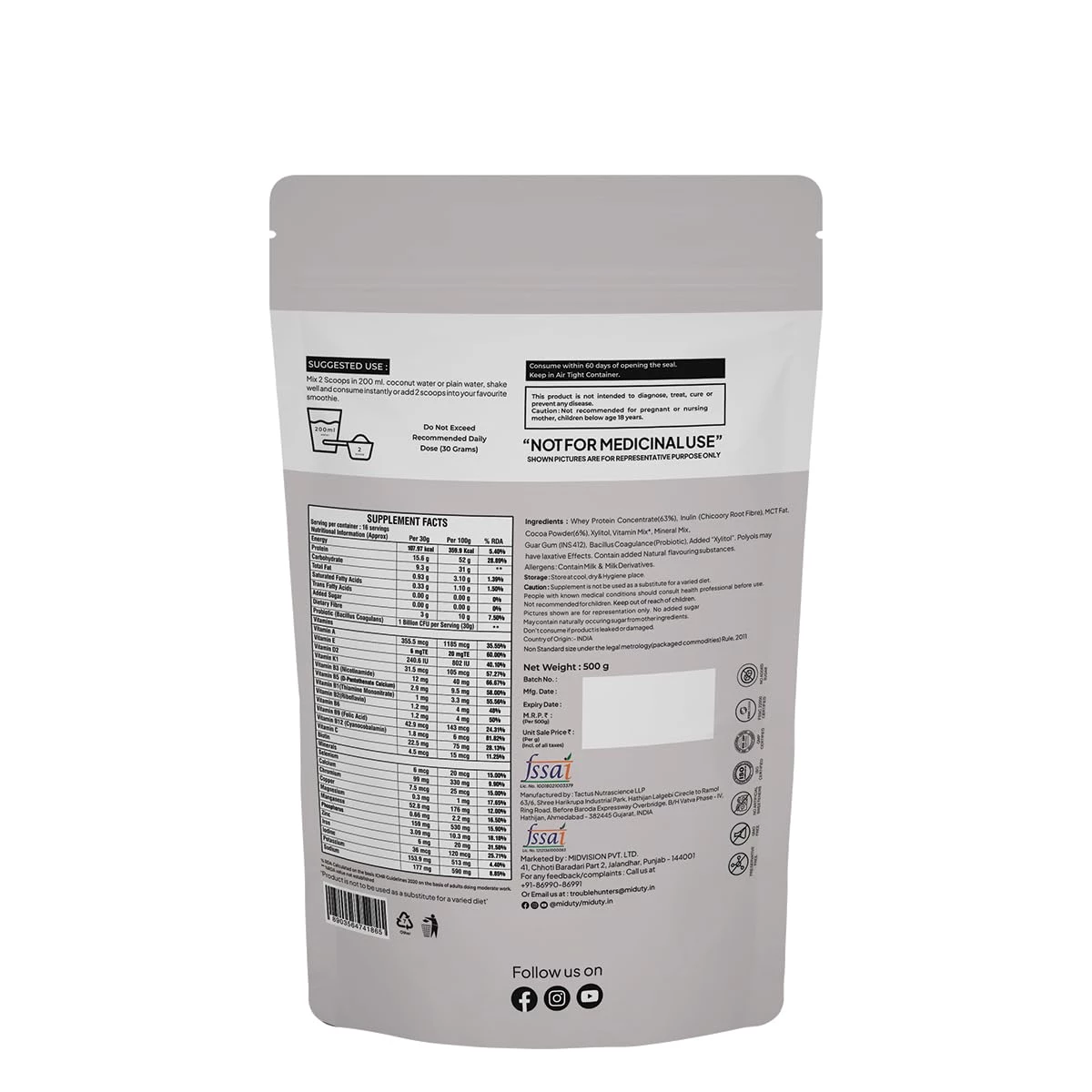 Miduty Fit And Lean Protein Shake