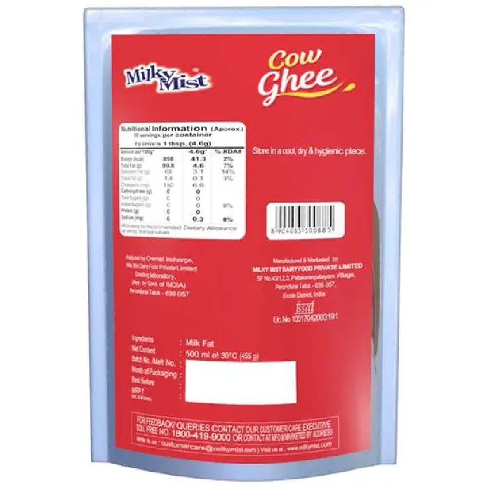 Milky Mist Cow Ghee - Rich In Protein, Calcium, Excellent Taste & Texture
