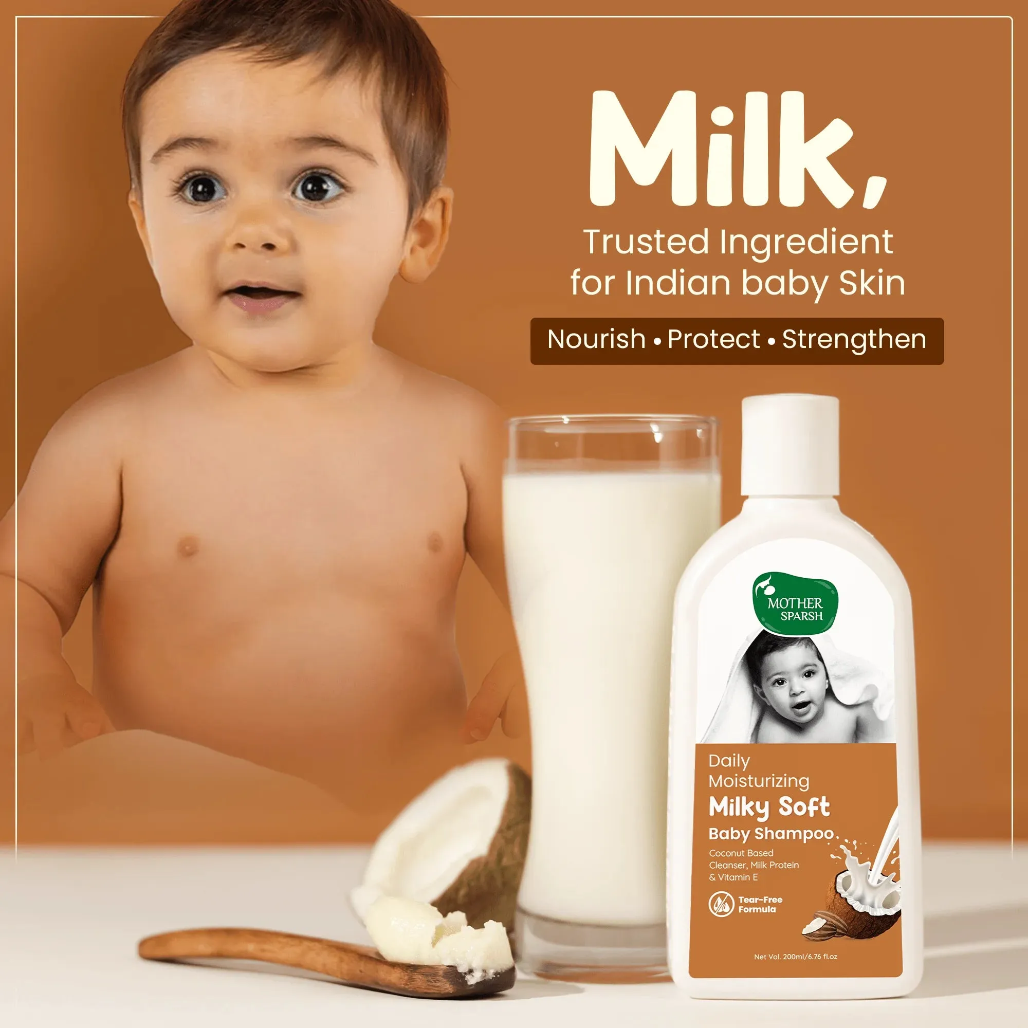 Mother Sparsh Daily Moisturizing Milky Soft Baby Shampoo | The Desi Food