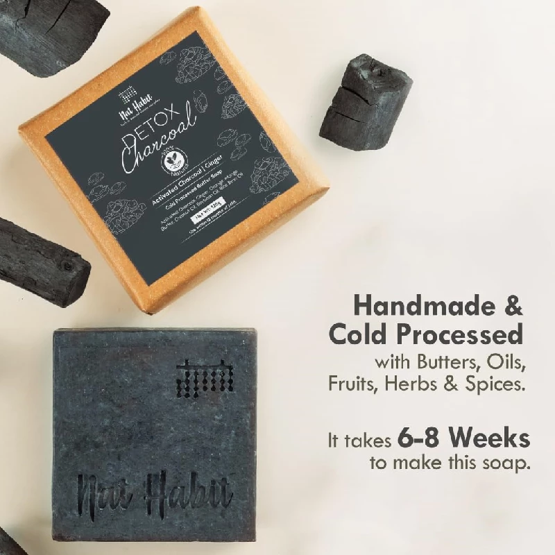 Nat Habit Brightening Milk-Rosehip & Detox Charcoal Butter Bath Soap 125 g