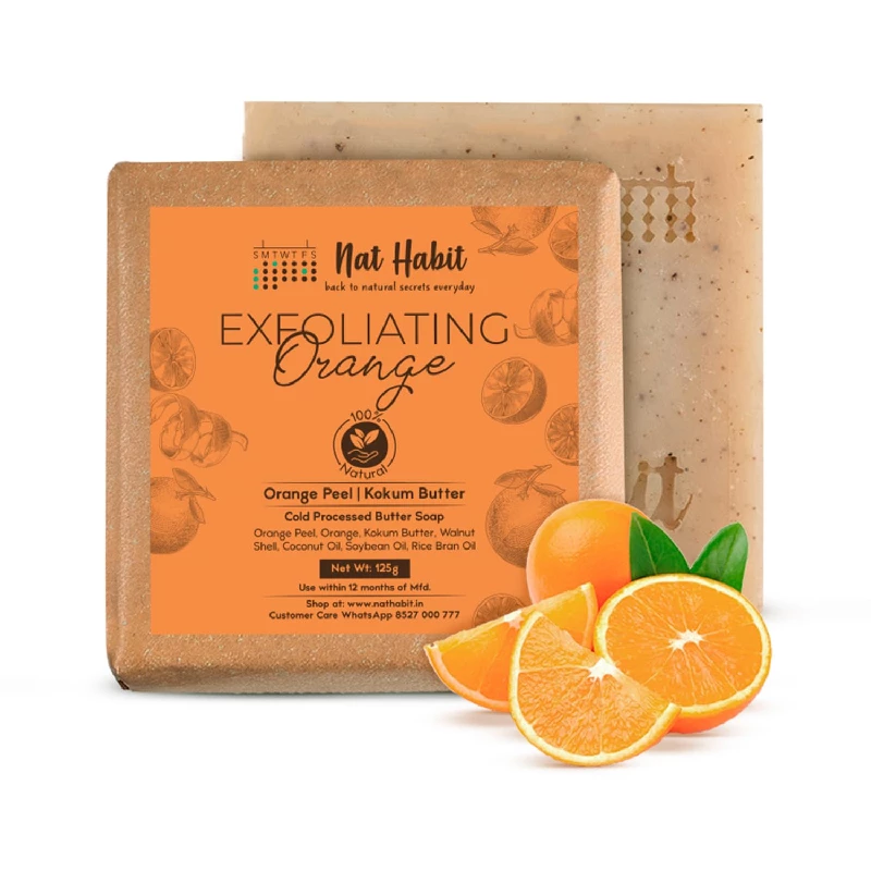Nat Habit Cold Processed Exfoliating Orange Butter Bath Soap