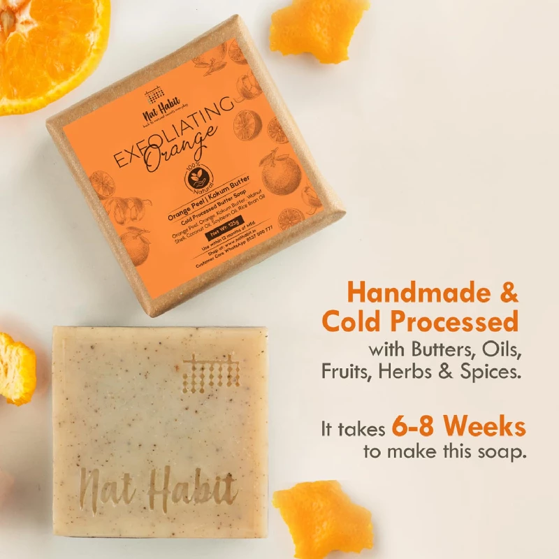 Nat Habit Cold Processed Exfoliating Orange Butter Bath Soap