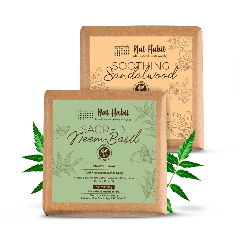 Nat Habit Soothing Sandalwood & Sacred Neem Basil Butter Bath Soap 125 g