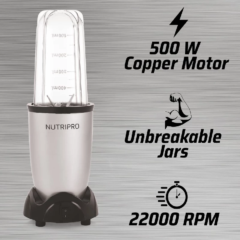 NutriPro Juicer Mixer Grinder - Smoothie Maker 500 Watts Silver