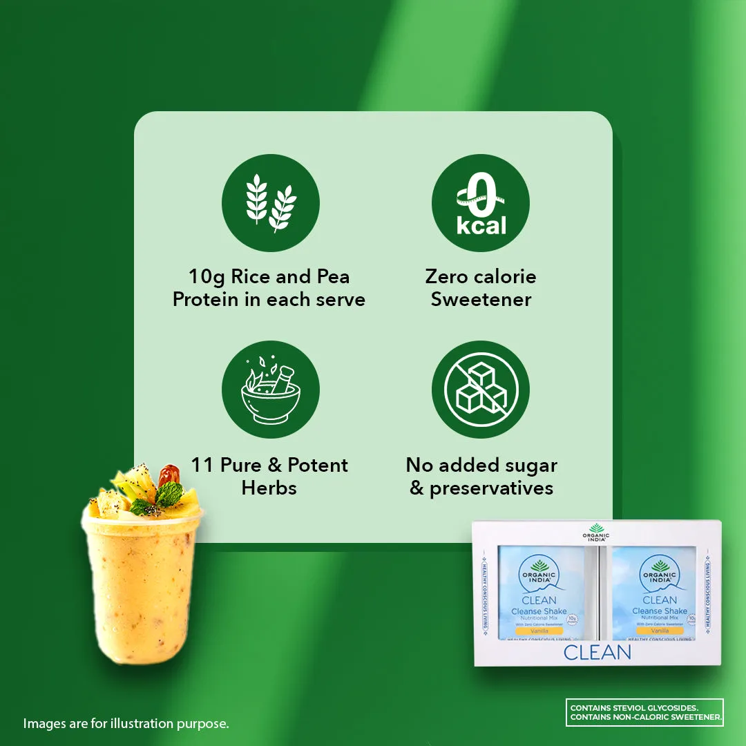 Organic India Clean Cleanse Shake Nutritional Mix Vanilla