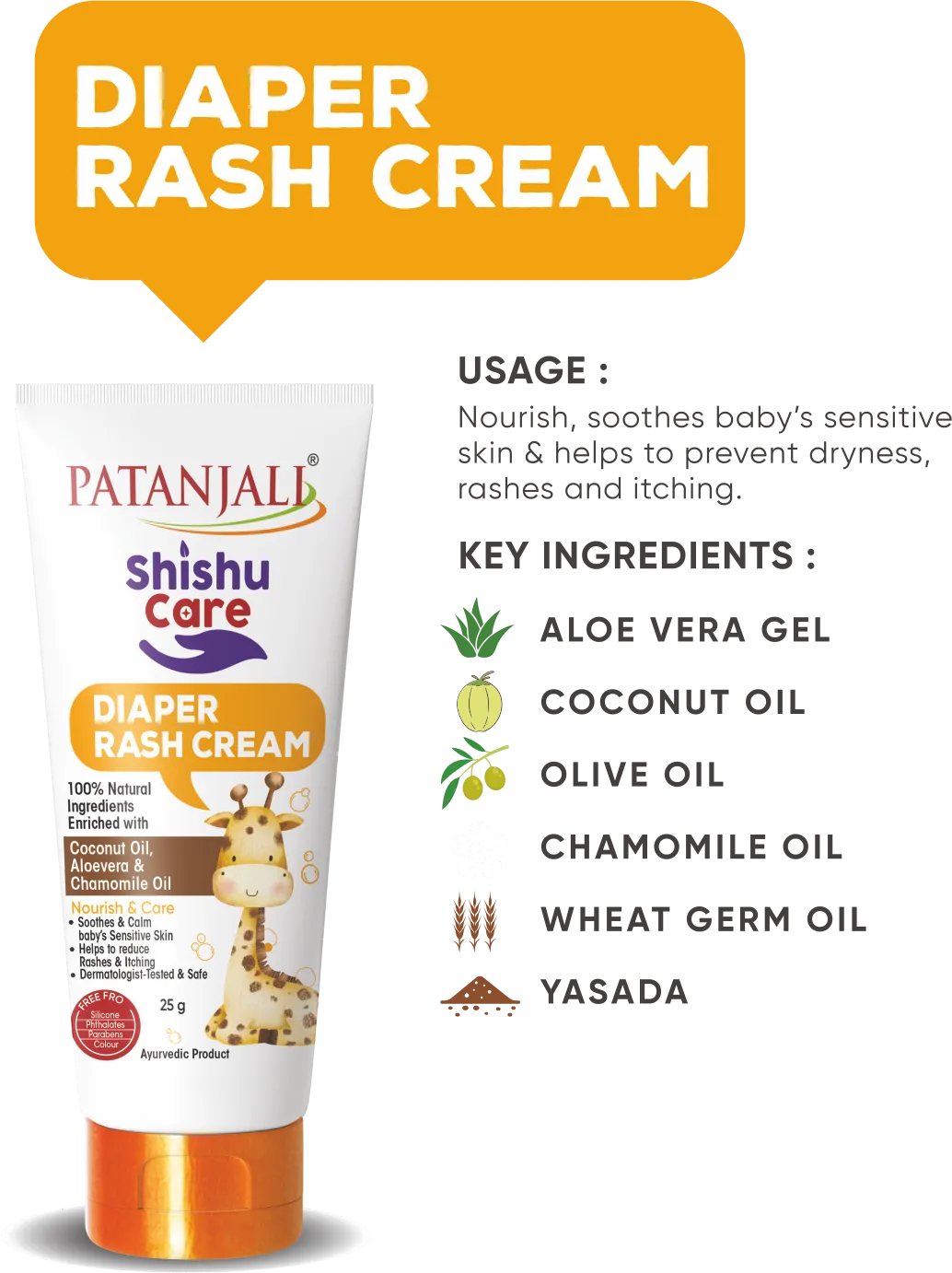 Patanjali Shishu Care Diapper Rash Cream