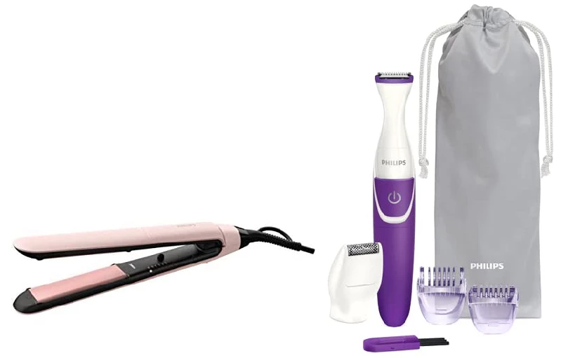 Philips BHS378-10 Kerashine Straightener & Essential Bikini Trimmer ...