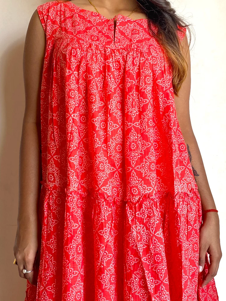 Pink Punch Sanganeri Dress | The Desi Food