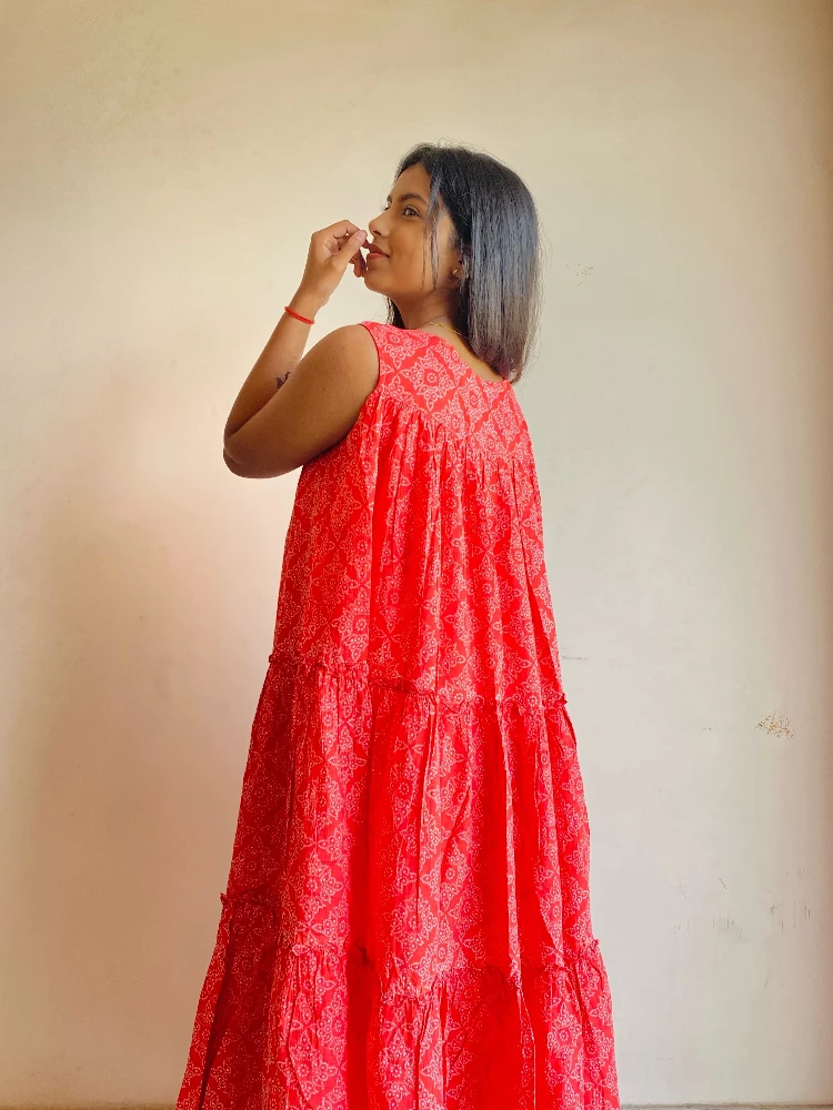 Pink Punch Sanganeri Dress | The Desi Food