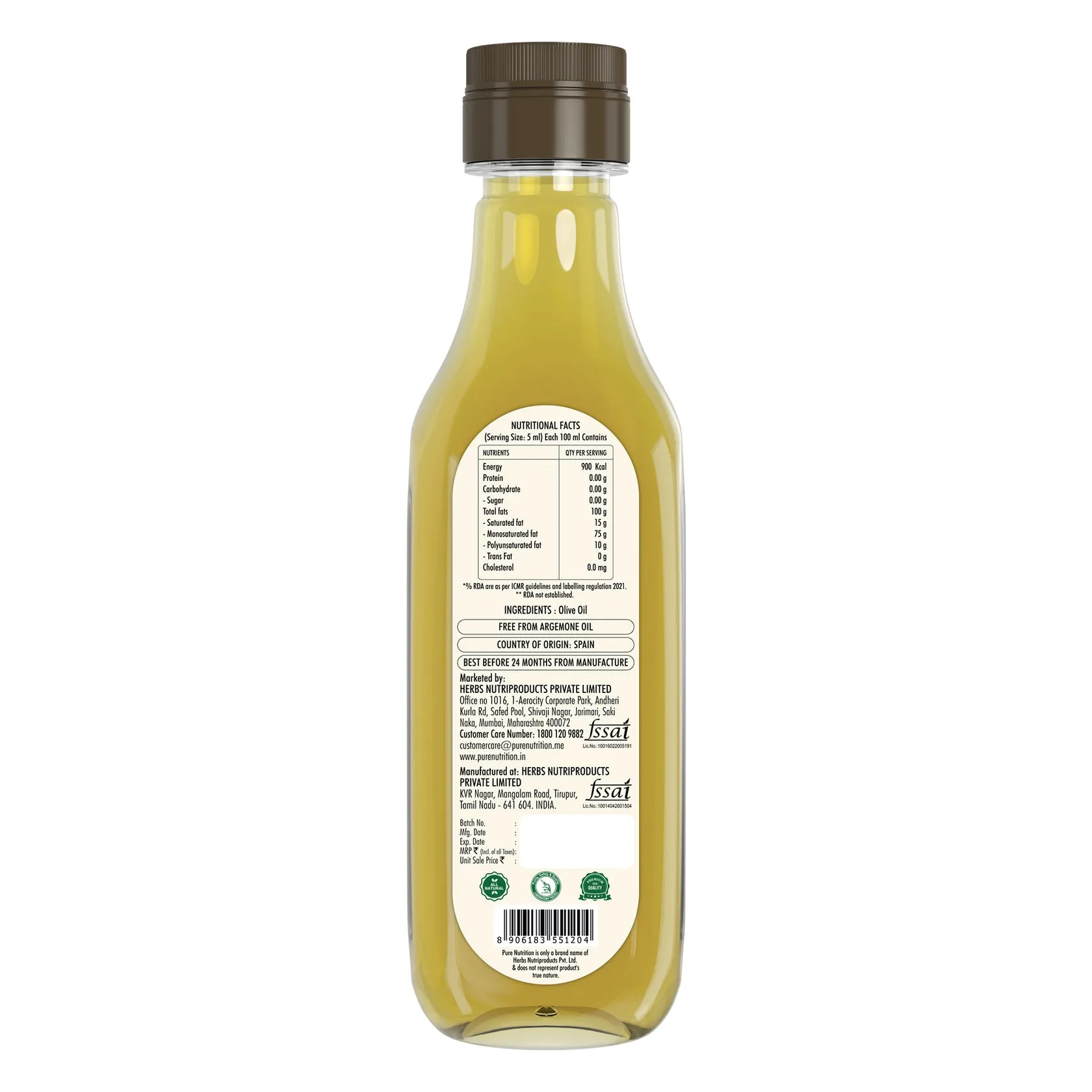 Pure Nutrition Extra Light Olive Oil