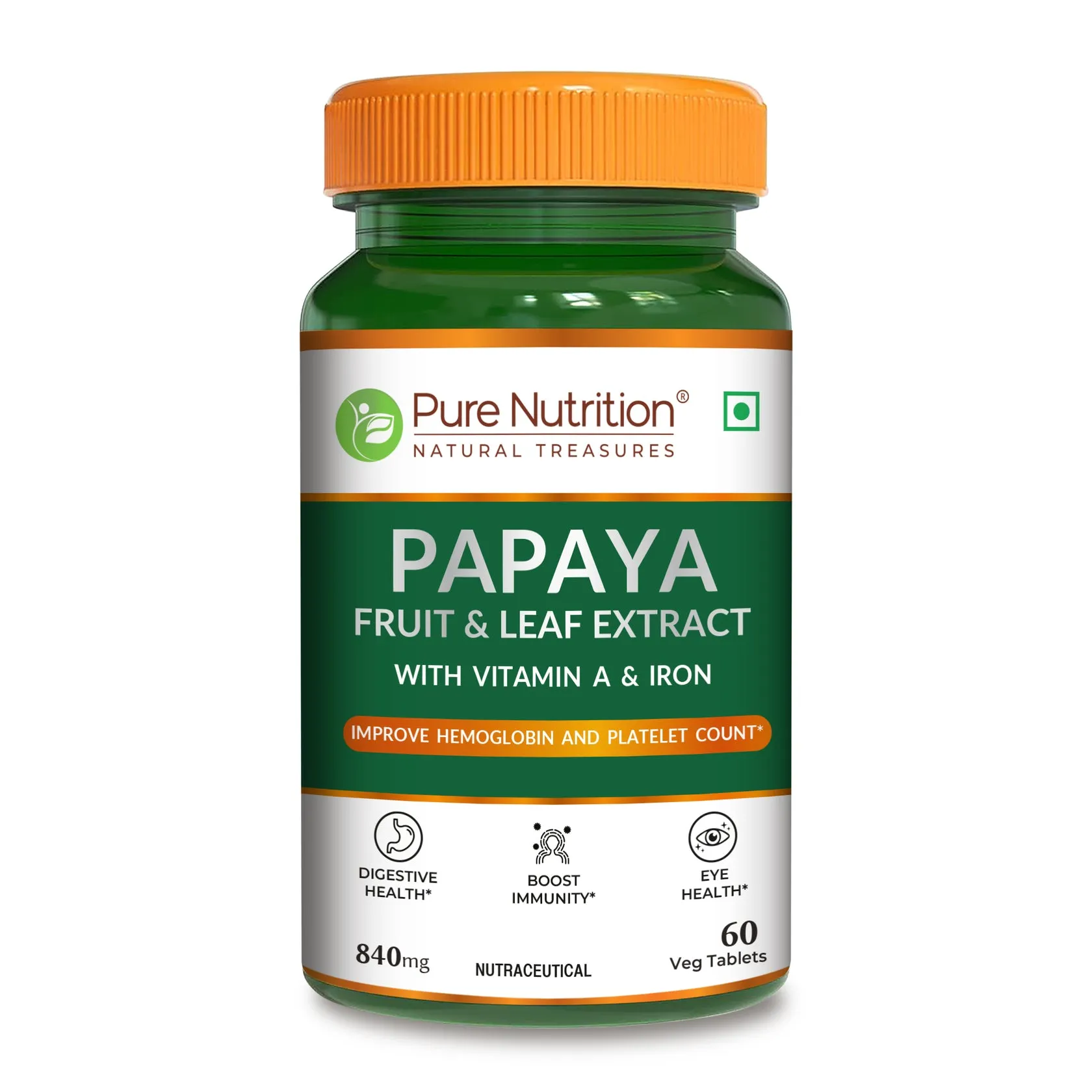 Pure Nutrition Papaya Leaf And Fruit Extract Tablets