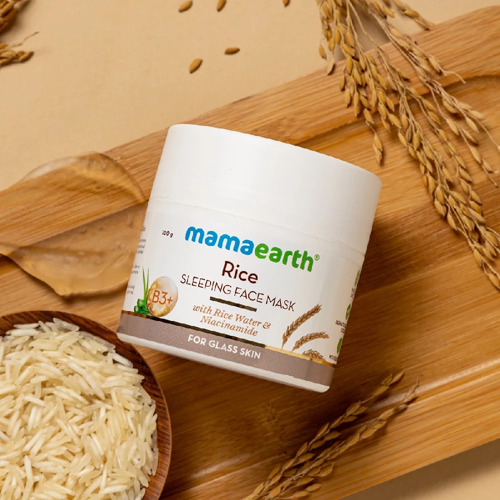 Mamaearth Rice Sleeping Face Mask With Rice Water & Niacinamide for ...