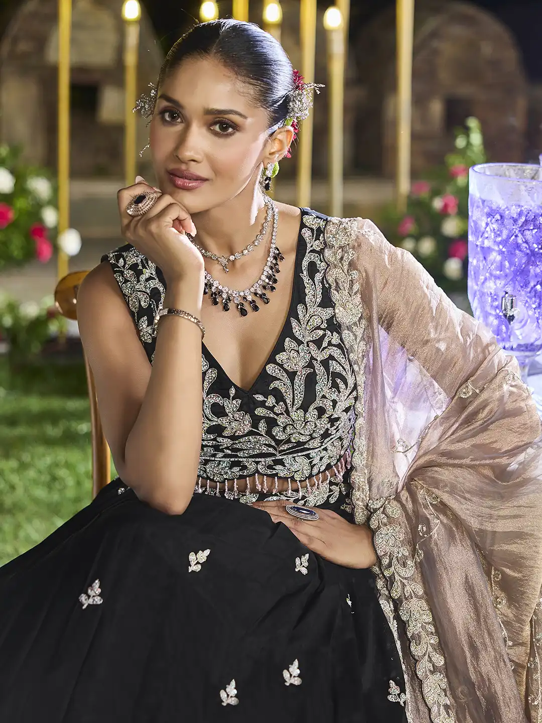 Roykals Engagement Wear Lehenga Choli - Black Grace