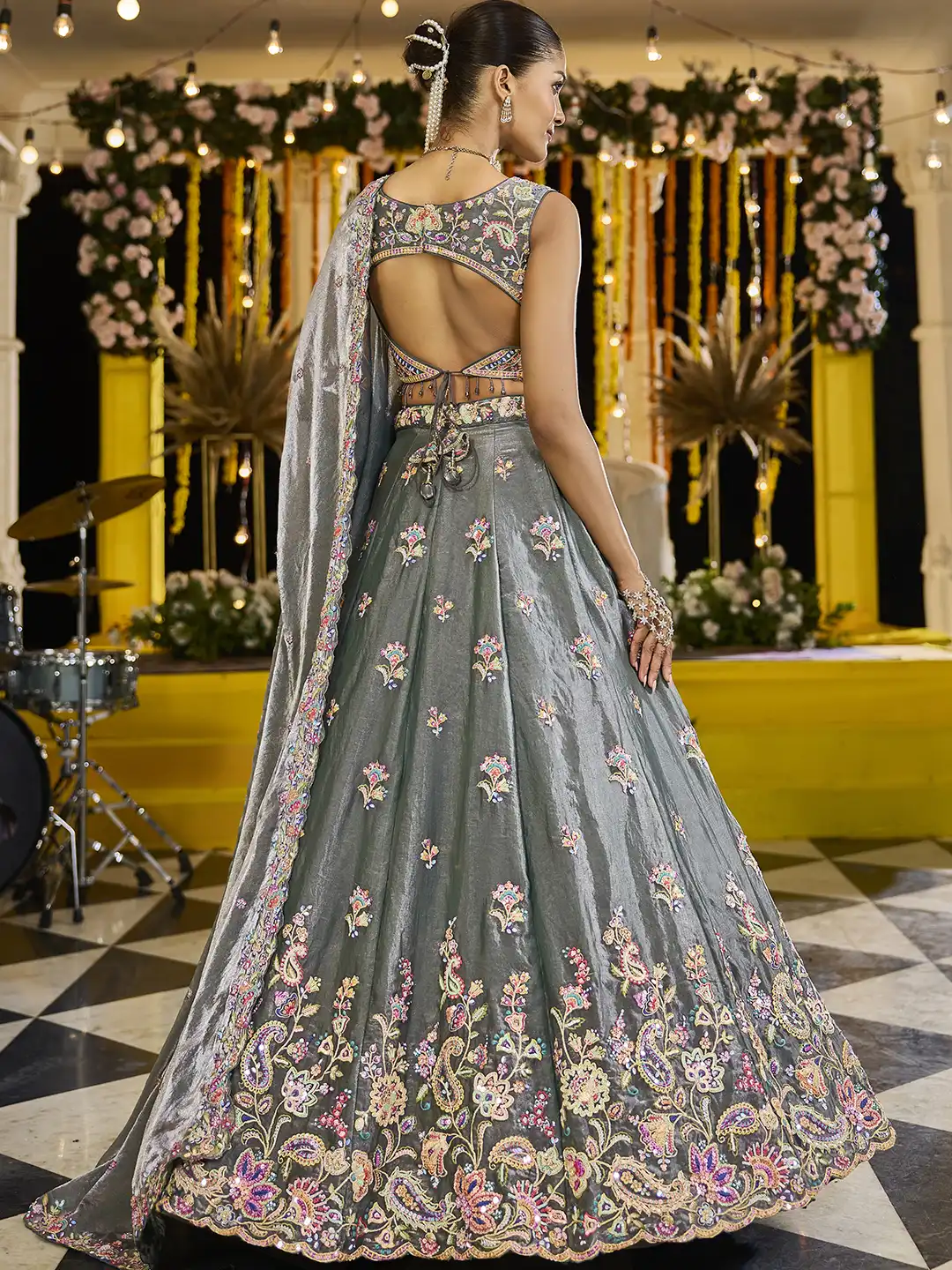 Roykals Engagement Wear Lehenga Choli - Green Enchantment