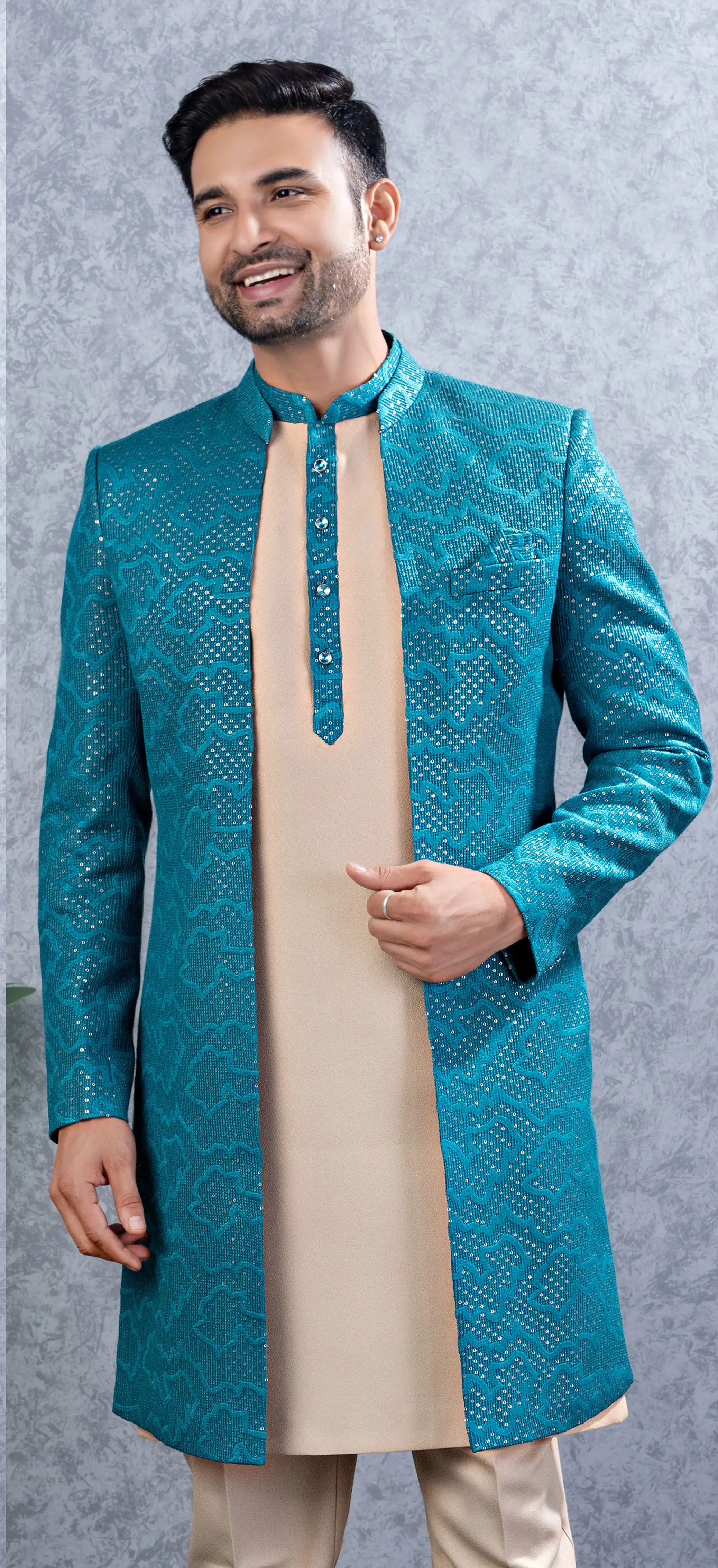 Roykals Rama Gold Indo Western Set for Men - RT13391 - 212609 | The ...