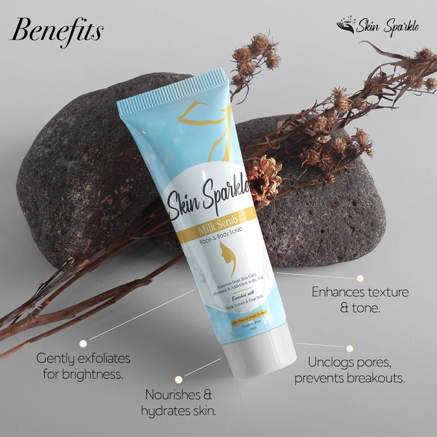 Skin Sparkle Face & Body Milk Scrub | Get Brighter Skin