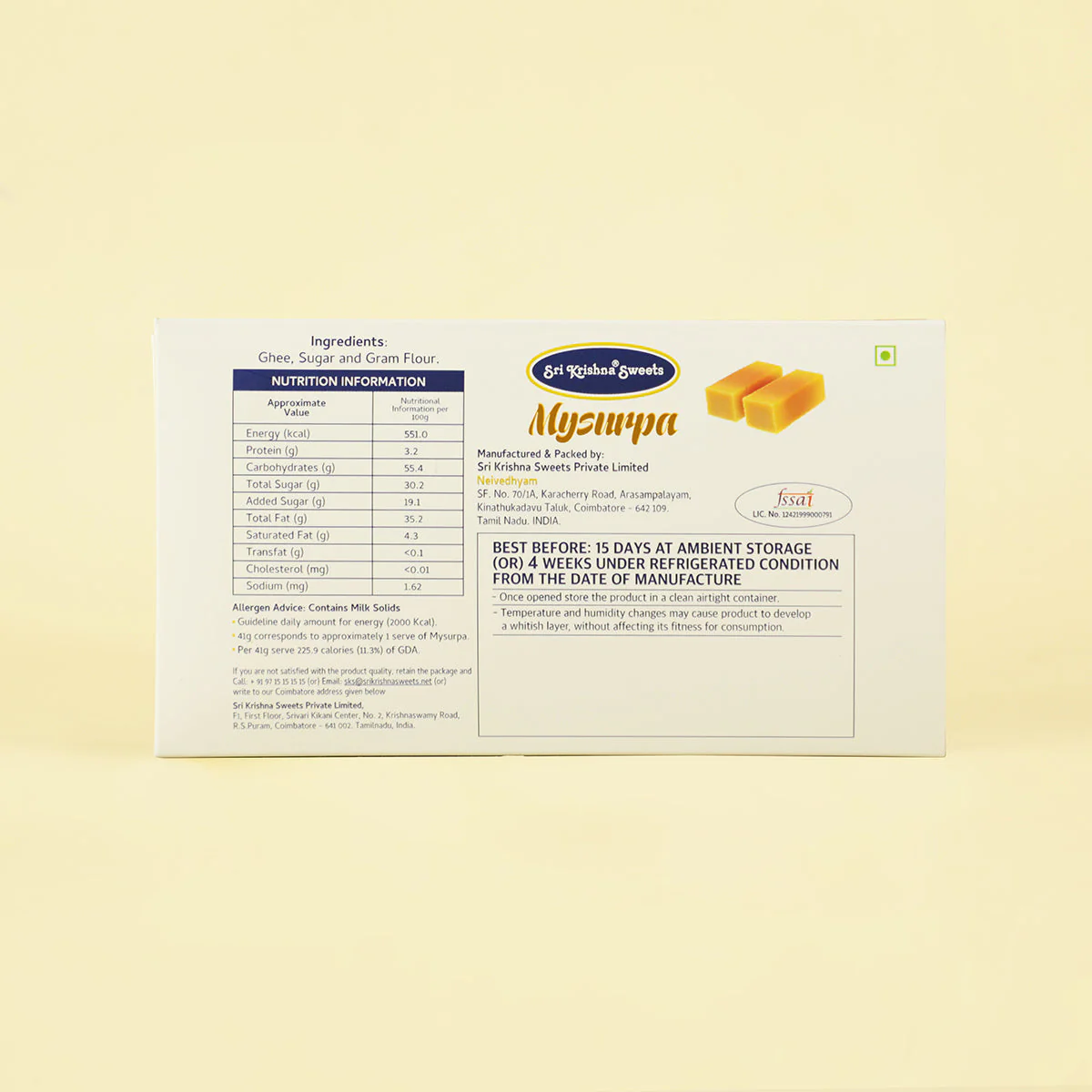 Buy Sri Krishna Sweets - Mysurpa Online Via The Desi Food