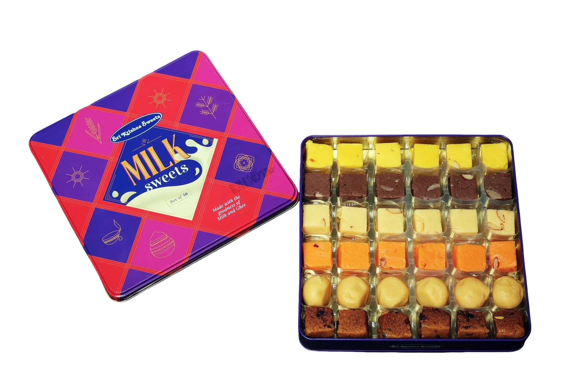 Sri Krishna Sweets Assorted Milk Sweets 36 Tin | The Desi Food