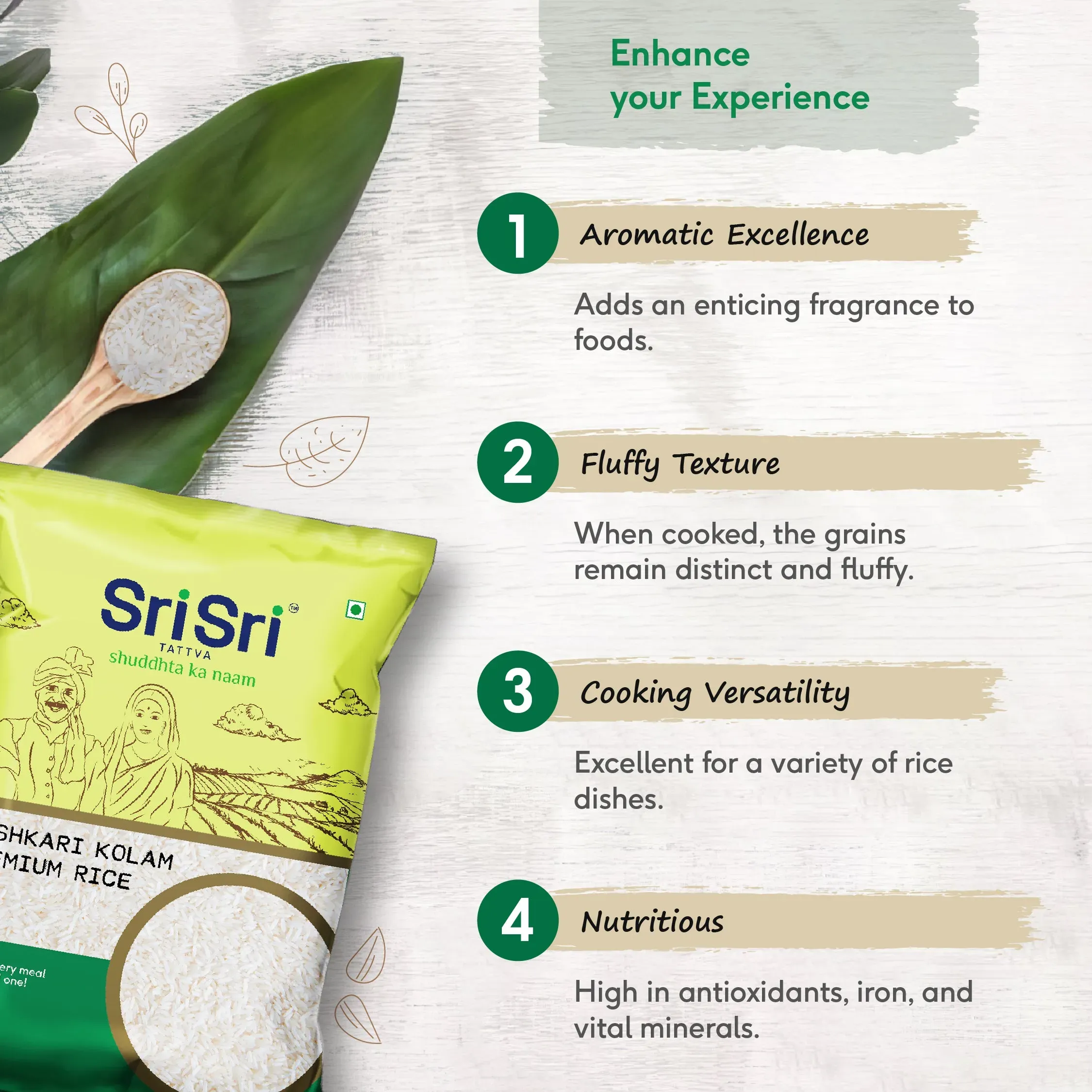 Sri Sri Tattva Lashkari Kolam Premium Rice | The Desi Food