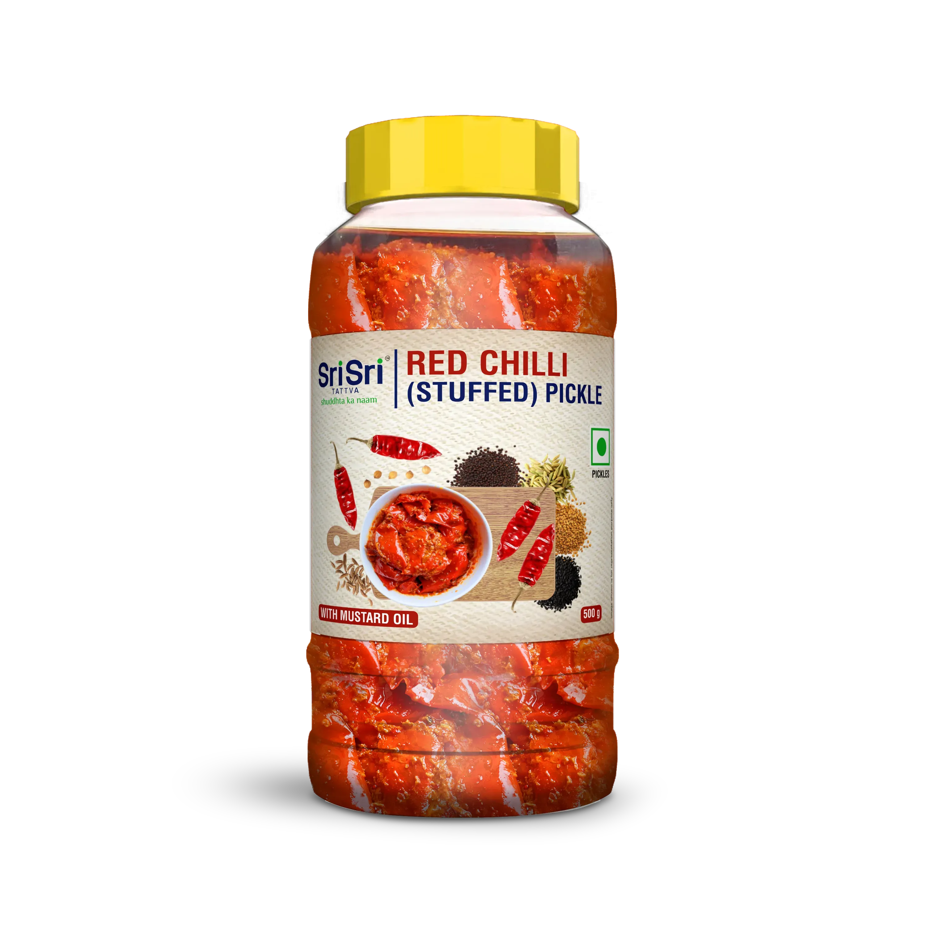 Sri Sri Tattva Red Chilli (Stuffed) Pickle | The Desi Food